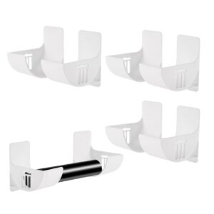 4 pcs no punching trash bag holder, wall mounted trash bag dispenser, plastic garbage bag dispenser, white garbage trash bag holder for home organization kitchen organizers and storage