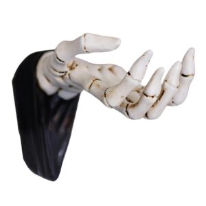 ljklaj halloween skeleton hand holder resin skeleton hand jewelry stand multifunctional hanging wall hooks for keys jewelry home decor