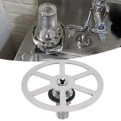 Stainless Steel Automatic Cup Rinser, High Pressure Glass Rinser Washer, Practical Cup Holder for Bar Kitchen Sinks, Multi Angle Spray Hole Flushing, Easy to Install