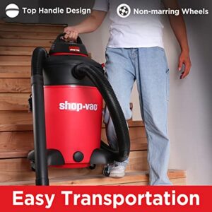 Shop-Vac 5983389 Wet/Dry Vacuum Cleaner, 16 Gallon, 6.5 Peak HP, 2.50 Inch Diameter x 8 Foot Hose, 18 Foot Cord, Ideal for Jobsite, Garage & Workshop