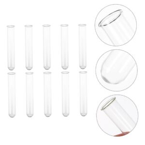 Gatuida 20pcs Crimp Test Tube Clear Tubes Scientific Experiments Test Tubes Small Vials Scientific Experiments Container Clear Test Vials Test Tubes for Experiments Storage Tubes Glass