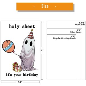 GlightG Cute Ghosts Halloween Birthday Card for Women Men, Cute Halloween Birthday Gift Card for Kids Friends, Humorous Birthday Gifts for Him Her