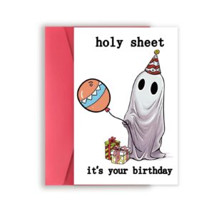 glightg cute ghosts halloween birthday card for women men, cute halloween birthday gift card for kids friends, humorous birthday gifts for him her