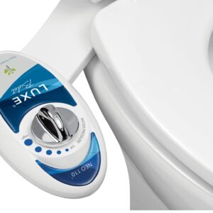 LUXE Bidet NEO 110 Blue and LUXE Elongated Toilet Seat Bundle