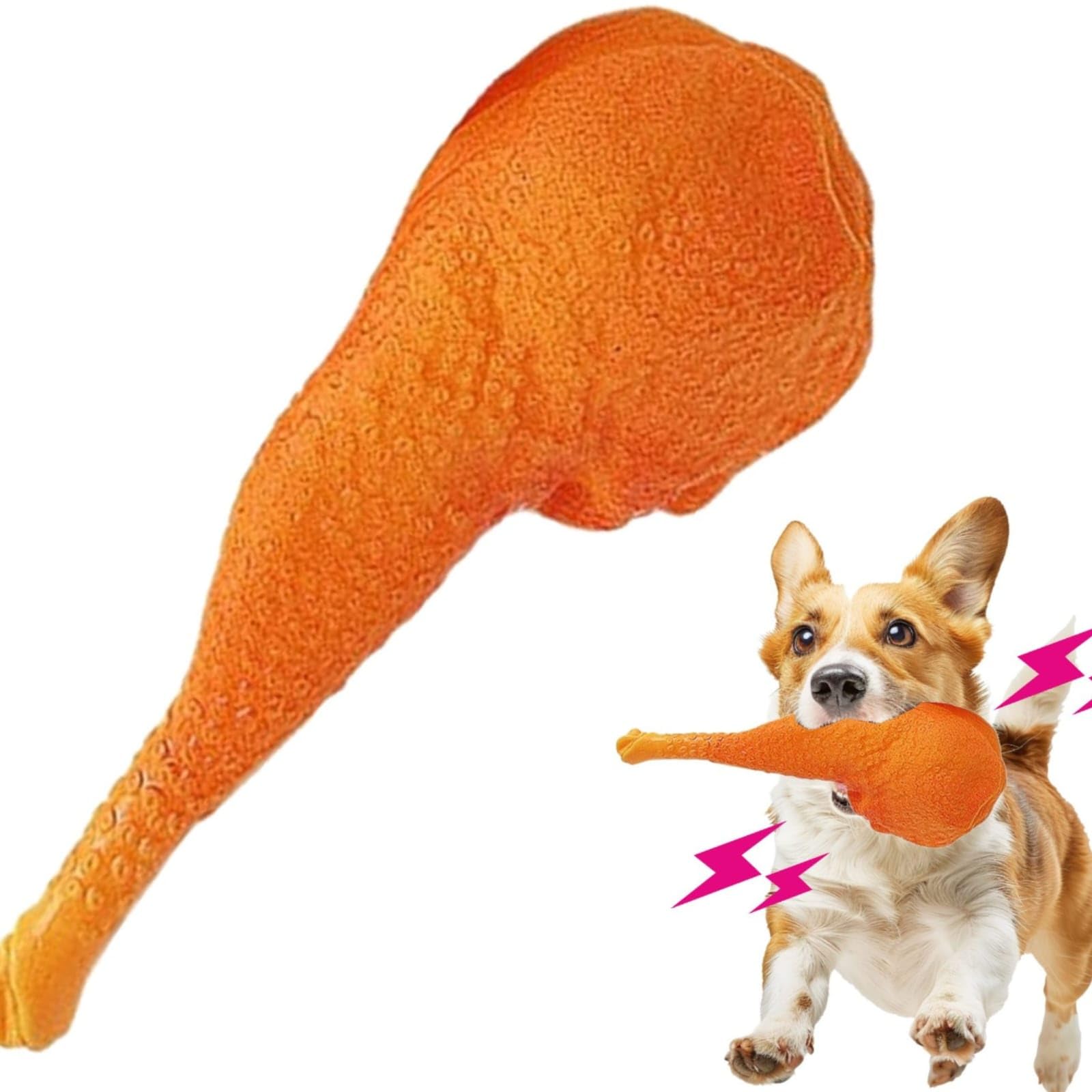 Chicken Leg Piece Squeaky Dog Toy, Interactive Play, Use for Chew, Relief for Anxiety & Boredum for Small,Medium,Large- Best for Gift