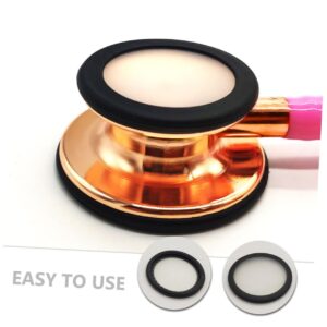 JECOMPRIS 2pcs Stethoscope Accessories Iv Diaphragm Replacement Stethoscope Diaphragm Cover Stethoscope Head Stethoscope Bell Cover Replacement Stethoscope Covers Black PVC