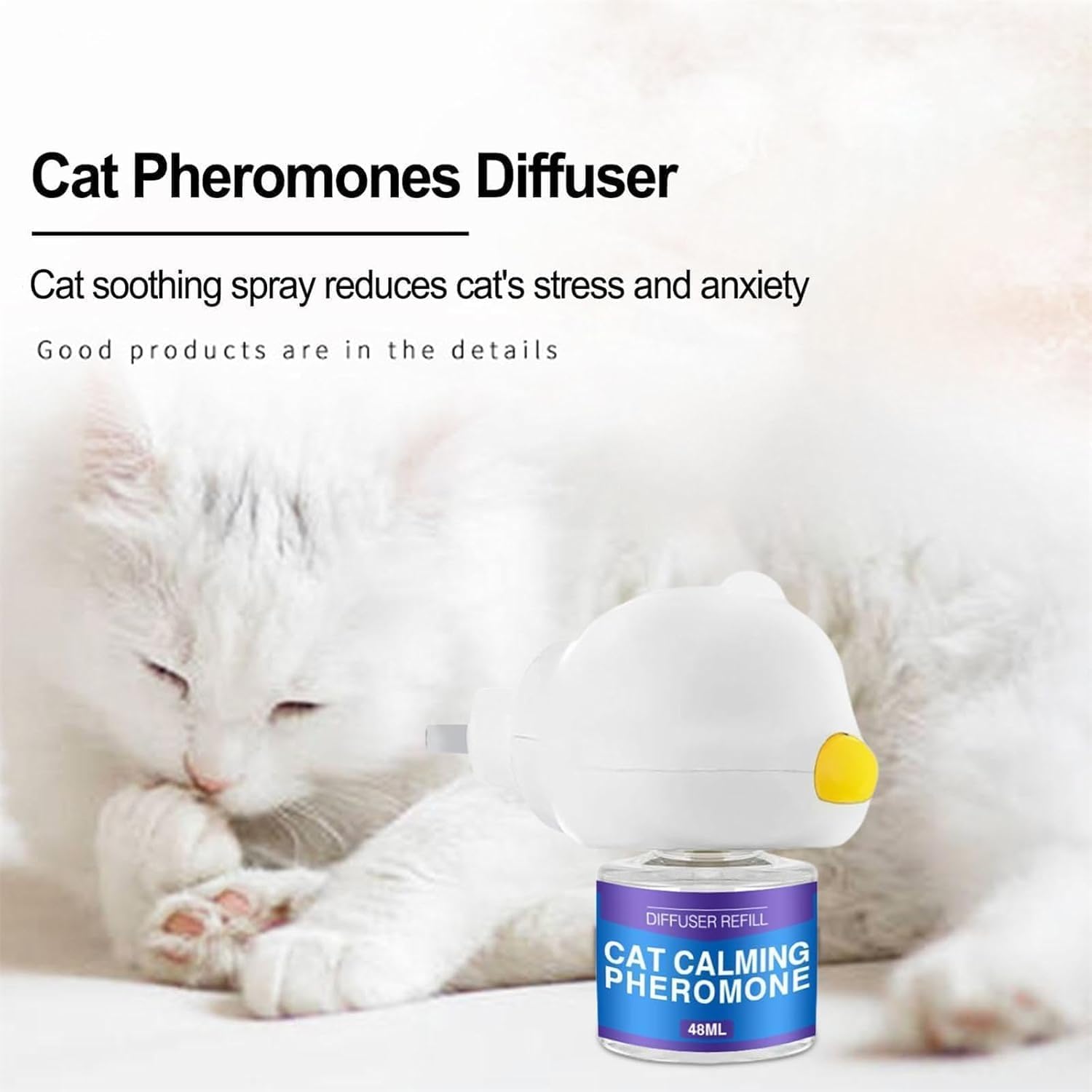 RHUTQP Blisso Cat Diffuser,Cat Calming Pheromone Diffuser,Cat Calming Diffuser,Cat Pheromones Calming Diffuser,Cat Anxiety Relief,Reduce Fighting and Scratching Calm Relaxing (60days)