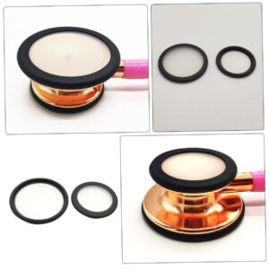 JECOMPRIS 2pcs Stethoscope Accessories Iv Diaphragm Replacement Stethoscope Diaphragm Cover Stethoscope Head Stethoscope Bell Cover Replacement Stethoscope Covers Black PVC