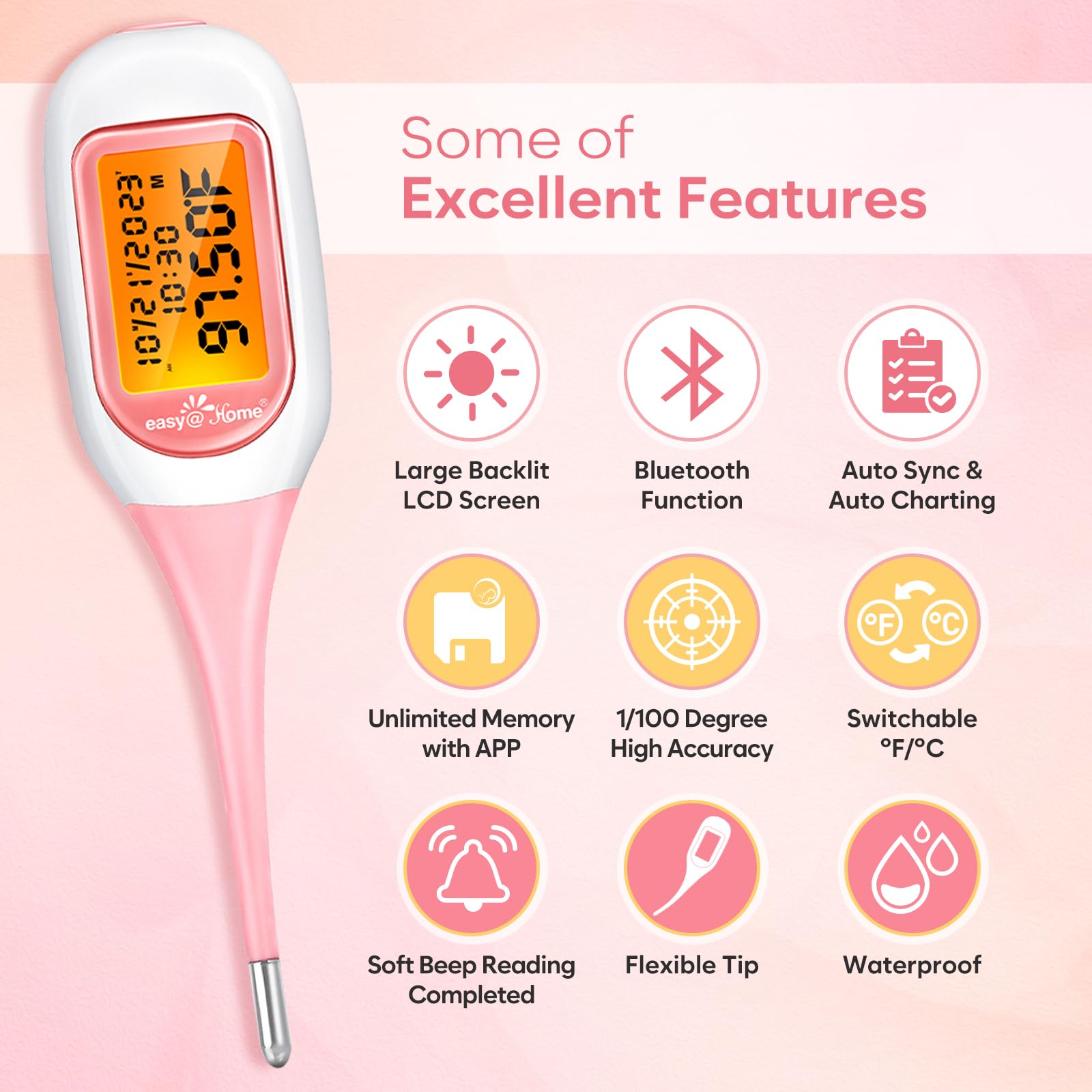 Premom Personal Fertility Lubricant for Conception + Easy@Home Ovulation Test Strips (100-pack) + Easy@Home Smart Basal Thermometer