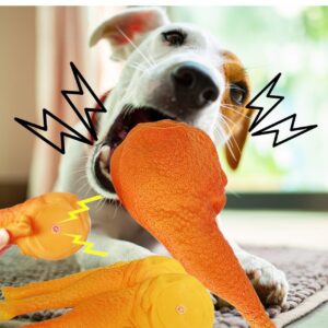 Chicken Leg Piece Squeaky Dog Toy, Interactive Play, Use for Chew, Relief for Anxiety & Boredum for Small,Medium,Large- Best for Gift