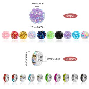 50 Rhinestone Beads and 200 Spacer Beads, Beads for Pens, Beads for Beadable Pens, Beads for Bracelets