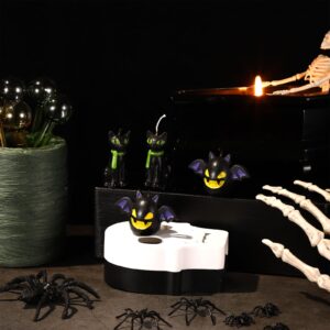 10pcs Halloween Candles, Black Cat and Bat Candle Halloween Decorative Themed Candle Cute Spooky Wax Mini Candles Gift for Cat Lovers Halloween Birthday Home Party Office Bedroom Table Decor