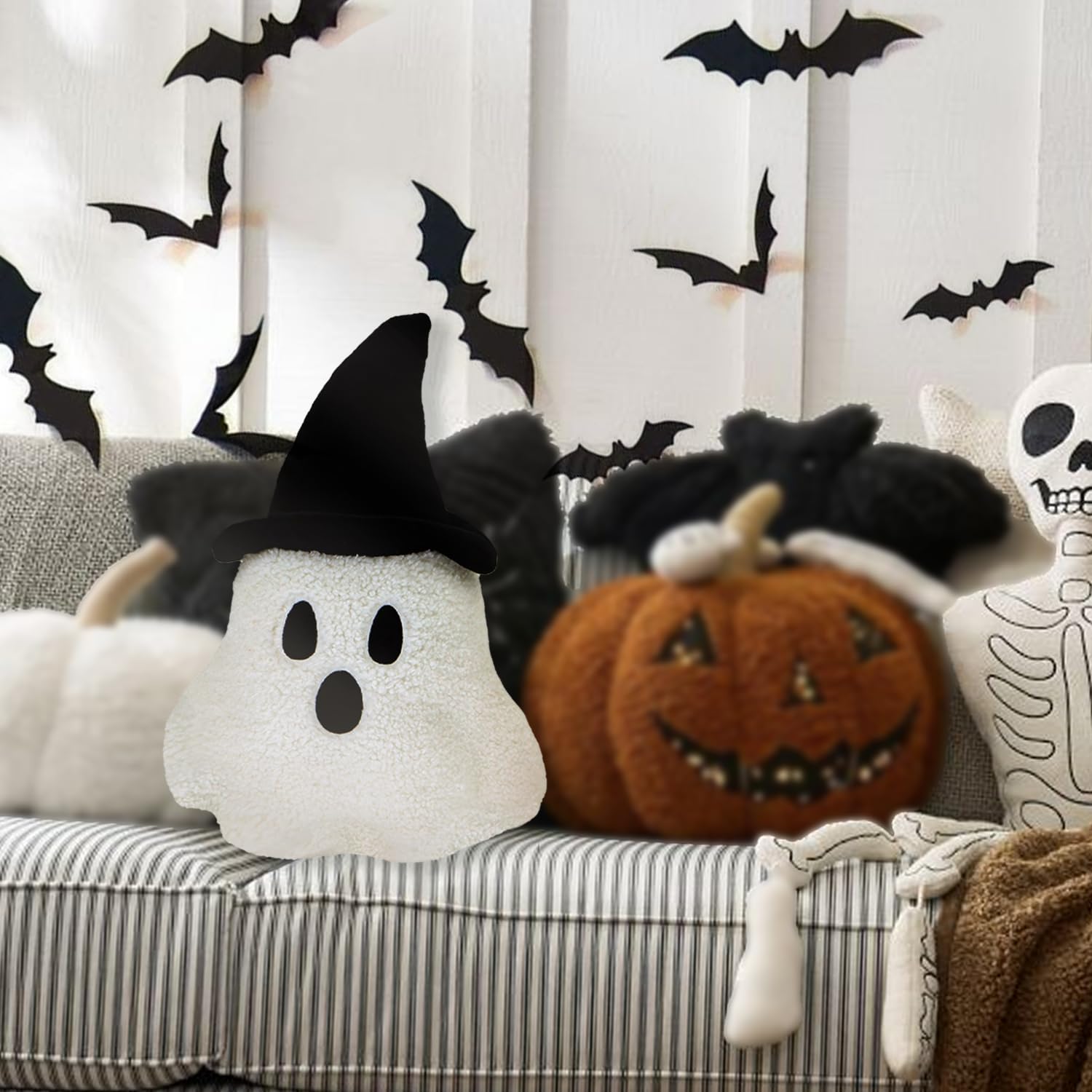 LXSLFY 2024 New Halloween Ghost Plush – Adorable Soft Ghost Pillows, Perfect for Spooky and Decorations, Ideal for Cozy Home and Party Decoration