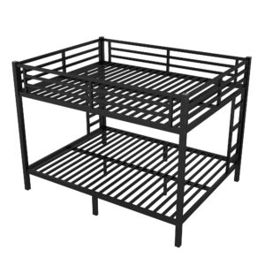 Bellemave Bunk Bed Queen Over Queen, Heavy Duty Metal Bunk Bed Frame, Queen bunk Bed for Adults, Adult bunk beds Heavy Duty, Queen Bunk Bed, Black