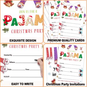 Beshoul Christmas Party Invitations with Envelopes (25-Count) - Pajamas Party Invite Cards for Bridal Shower Baby Shower Birthday Party Celebration Supplies - C08