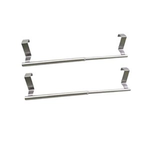 anneome 2pcs stainless steel rack towel rack towel holder stand towel stand kitchen towel hanger towel storage rack towel hanger over cabinet bath towel rod bathroom accessories silver