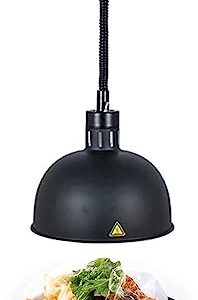 LINKANRUO Food Heat Lamp for Restaurant Hanging Heat Lamp Food Warmer Pendant with 250W Lamp, 60-180cm Length Buffet Food Heat Lamp Commercial Food Warmer Buffet Lamps(Black)