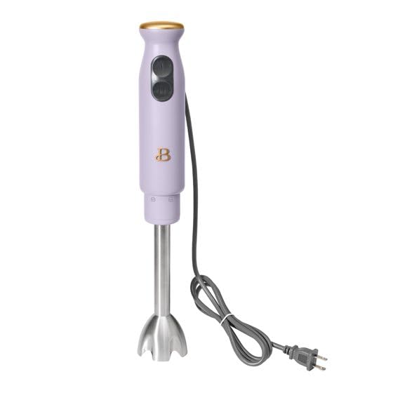 Beautiful 2-Speed Immersion Blender with Chopper & Measuring Cup, Lavender by Drew Barrymore