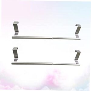 Anneome 2pcs Stainless Steel Rack Towel Rack Towel Holder Stand Towel Stand Kitchen Towel Hanger Towel Storage Rack Towel Hanger Over Cabinet Bath Towel Rod Bathroom Accessories Silver