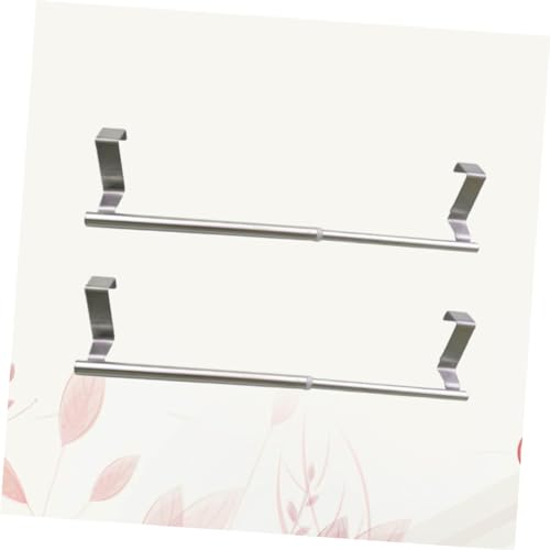 Anneome 2pcs Stainless Steel Rack Towel Rack Towel Holder Stand Towel Stand Kitchen Towel Hanger Towel Storage Rack Towel Hanger Over Cabinet Bath Towel Rod Bathroom Accessories Silver