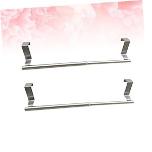 Anneome 2pcs Stainless Steel Rack Towel Rack Towel Holder Stand Towel Stand Kitchen Towel Hanger Towel Storage Rack Towel Hanger Over Cabinet Bath Towel Rod Bathroom Accessories Silver