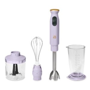 beautiful 2-speed immersion blender with chopper & measuring cup, lavender by drew barrymore