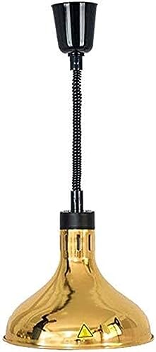 LINKANRUO Heat Lamp Food Warmer Light, Single Head Telescopic Chandelier, Adjustable Length 60-180cm for Home and Buffet Cafeteria Lamps(Gold)