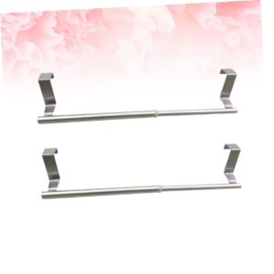 SHOWERORO 2pcs Bath Towel Rod Towel Holder Stand Towel Rack Kitchen Towel Hanger Towel Hanger Over Cabinet Towel Stand Towel Storage Rack Stainless Steel Rack Bathroom Accessories Silver