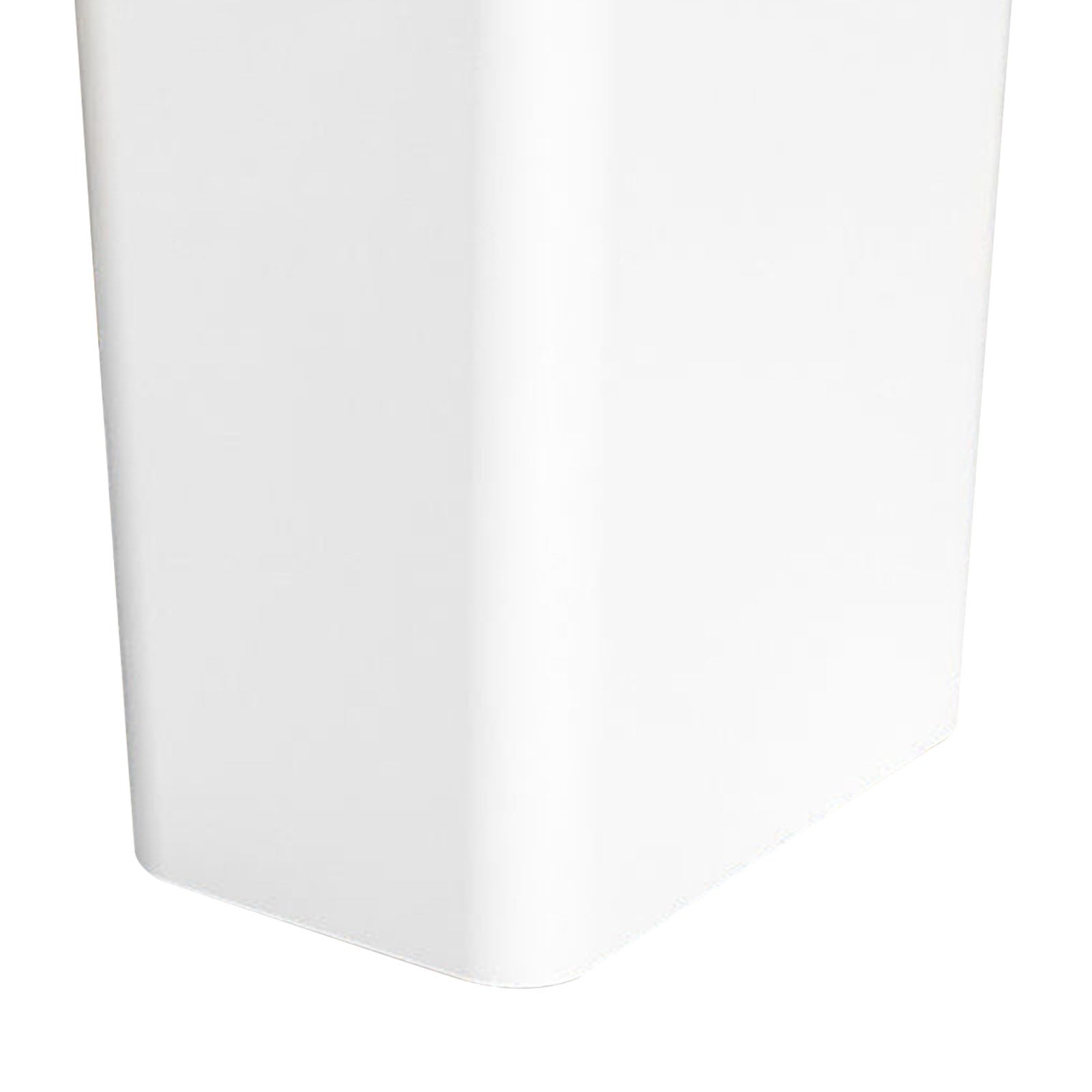 VIVIDPLOT Press Type Plastic Trash Can with Lid 15L Capacity White Bathroom Kitchen Garbage Bin