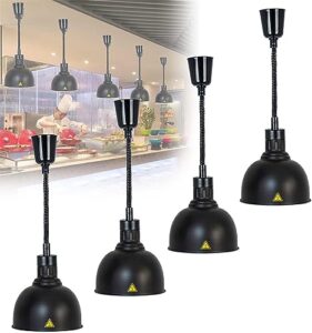 linkanruo food heat lamp for restaurant hanging heat lamp food warmer pendant for restaurant heating lamp buffet heat lamp for food warming,restaurant supplies or home use food service,black-4pack lam