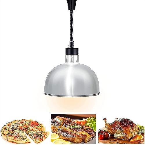 LINKANRUO Hanging Food Heat Lamp, Food Warmer Lamp 250W, Commercial Food Warmer Lights Adjustable, Buffet Heating Lamp for Restaurant Buffet Kitchen Pizza Warmer Lamps(1 Pack)