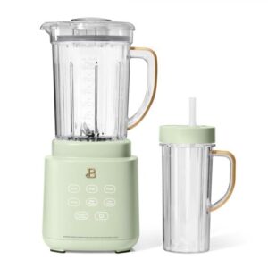 beautiful powerexact blender system, 700w, 50oz tritan jar, 20oz single-serve cup (sage green) by drew barrymore