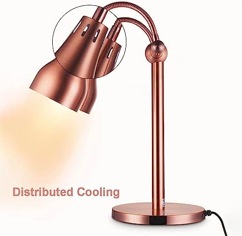 LINKANRUO Food Warmer Lamp,Commercial Food Heat Lamp with Bulbs 275W Food Buffet Warming Light for Pizza Chicken Fries Lamps(Single Bulb)