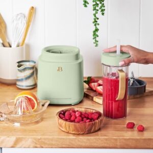 Beautiful PowerExact Blender System, 700W, 50oz Tritan Jar, 20oz Single-Serve Cup (Sage Green) by Drew Barrymore