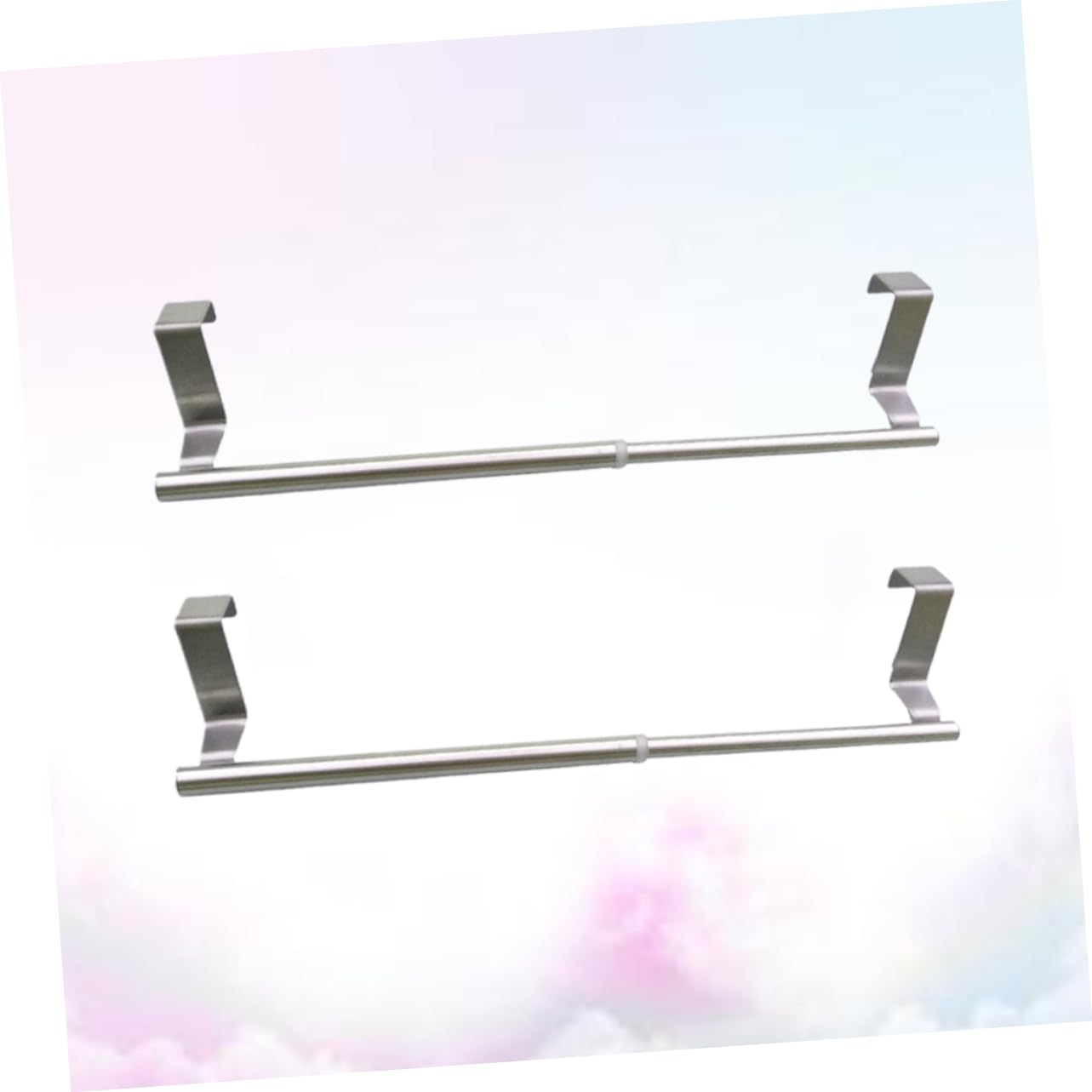 SHOWERORO 2pcs Bath Towel Rod Towel Holder Stand Towel Rack Kitchen Towel Hanger Towel Hanger Over Cabinet Towel Stand Towel Storage Rack Stainless Steel Rack Bathroom Accessories Silver