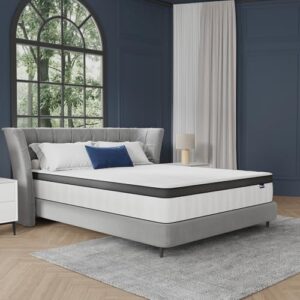 Avenco 12 Inch Queen Mattress, Hybrid Mattress in a Box with Independent Spring, Soft and Comfort Medium Firm Queen Size Mattress, Edge Support, Pressure Relief, Back Pain Relief, CertiPUR-US.