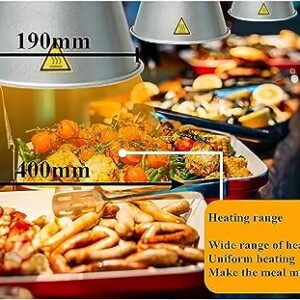 LINKANRUO Food Warmer Lamp Food Heat Lamp with Bulb 250W Commercial Food Service Heat Lamps Catering190mm Food Heating Lamp Restaurant Hanging Chandelier Lamps