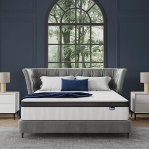 avenco 10 inch twin mattress, hybrid mattress in a box with independent spring, soft and comfort medium firm twin size mattress, edge support, pressure relief, back pain relief, certipur-us.