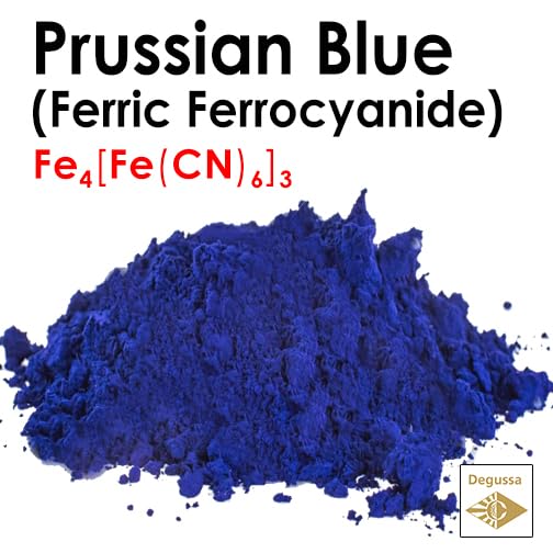 Prussian Blue - Ferric Ferrocyanide, Iron hexacyanoferrate - History, Chemistry, and Applications (1.41 oz)