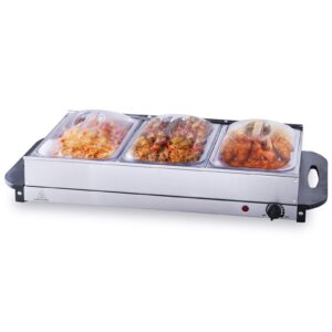 electric buffet server &food warmers for parties,portable stainless steel chafing dishes set for buffet with temp control & oven-safe pan,perfect food heater for catering,parties,events,entertaining