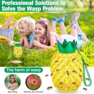 Wasp Traps Catcher - Honey Bee Trap, Insect Catcher, Wasp Trap, Bee Trap, Outdoor Wasp .Reusable Insects Traps Bee Catcher for Hornets, Yellow