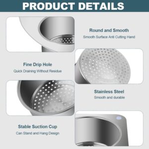 Stainless Steel Swan Sink Strainer Basket, Multi-Functional Drain Basket Quick Drain Kitchen Tools, Swan Drain Basket for Kitchen Sink Hangs on Faucet Fits All Sink, Kitchen Gadgets (1)