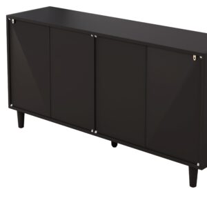 NTYUNRR Black Rattan Dresser, 6 Drawer Double Dresser for Bedroom, 51.18" Rattan Dresser for Closet, Rattan Storage Cabinet Rattan Drawer with Metal Handles, for Living Room, Black M