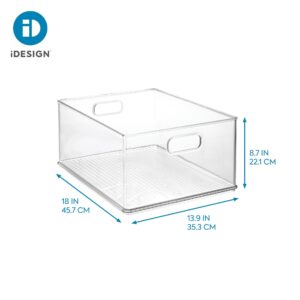 iDesign Recycled Plastic Stackable Storage Bin with Handles - Clear