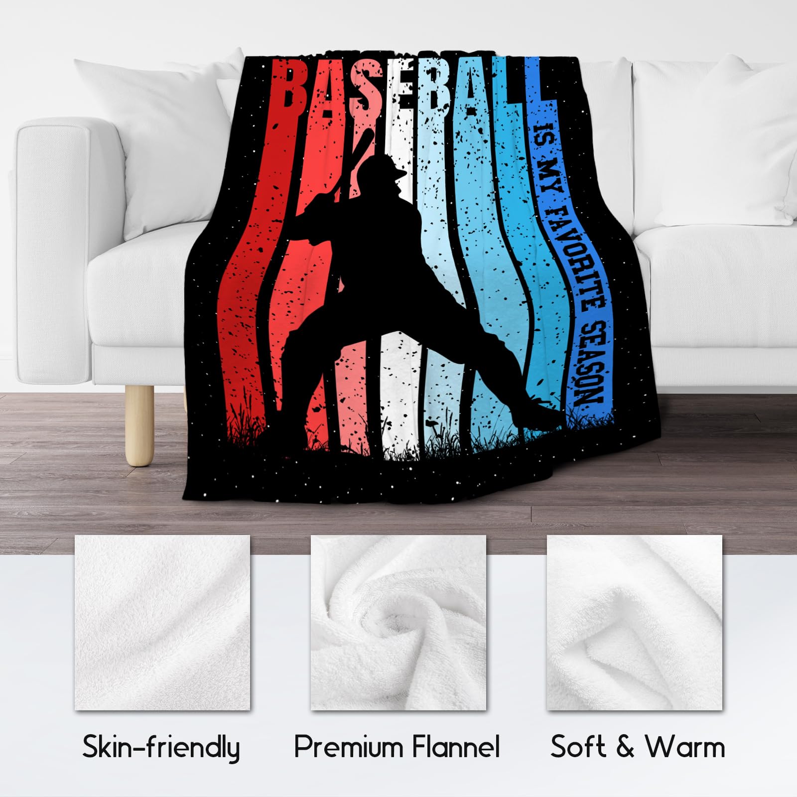 Baseball Blankets for Boys, Baseball Gifts for Boys 8-12, Baseball Player Gifts for Men Adults, Baseball Throw Blanket Accessories, 40"x50" Soft Cozy Boys Throw Blanket for Team Gifts