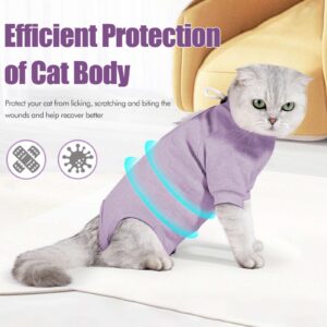 Cat Recovery Suit Female Cat Onesie for Cats After Surgery, Cat Surgery Recovery Suit for Spay Abdominal Wounds Anti Licking, Surgical Recovery Suit Bodysuits with Long Sleeves for Cats Kitten