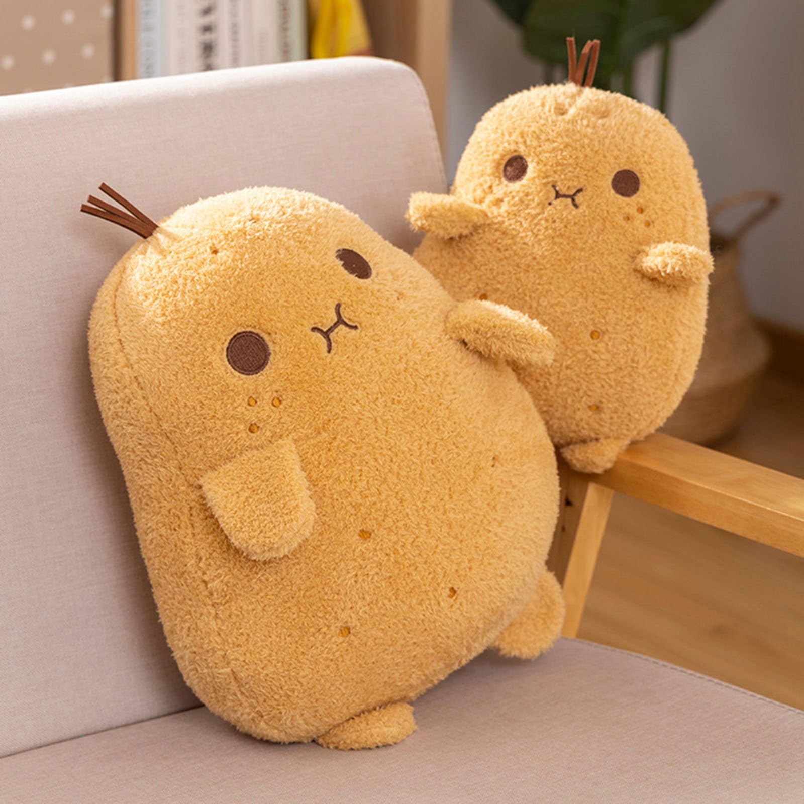 Cute Potato Stuffed Animal, Potato Pillow Plush Toy, Soft Stuffed Food Potato Plushie Pillow Toys Doll Decorative Throw Pillows for Boys Girls Birthday Xmas Gift (9.8)