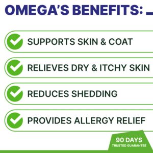 Omega Fish Oil + Advanced Calming for Dogs Bundle - Omega Skin&Coat Supplement +Calm & Sleep Aid Bites - Itch Relief, Shedding, Hot Spots + Anti Anxiety & Aggression Pill - 240 Ct - Made in USA