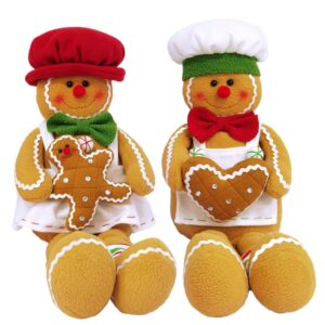 dagllgew gingerbread man plush 2pcs christmas gingerbread pillow stuffed cute gingerbread man plush toys gingerbread christmas decorations gifts for christmas