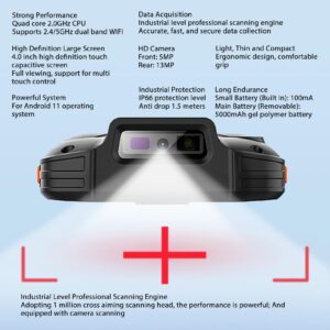 Handheld Data Terminal 4G Bluetooth 1D 2D Barcode Scanner Mobile Handheld Computer for Android Products Barcode Scanner